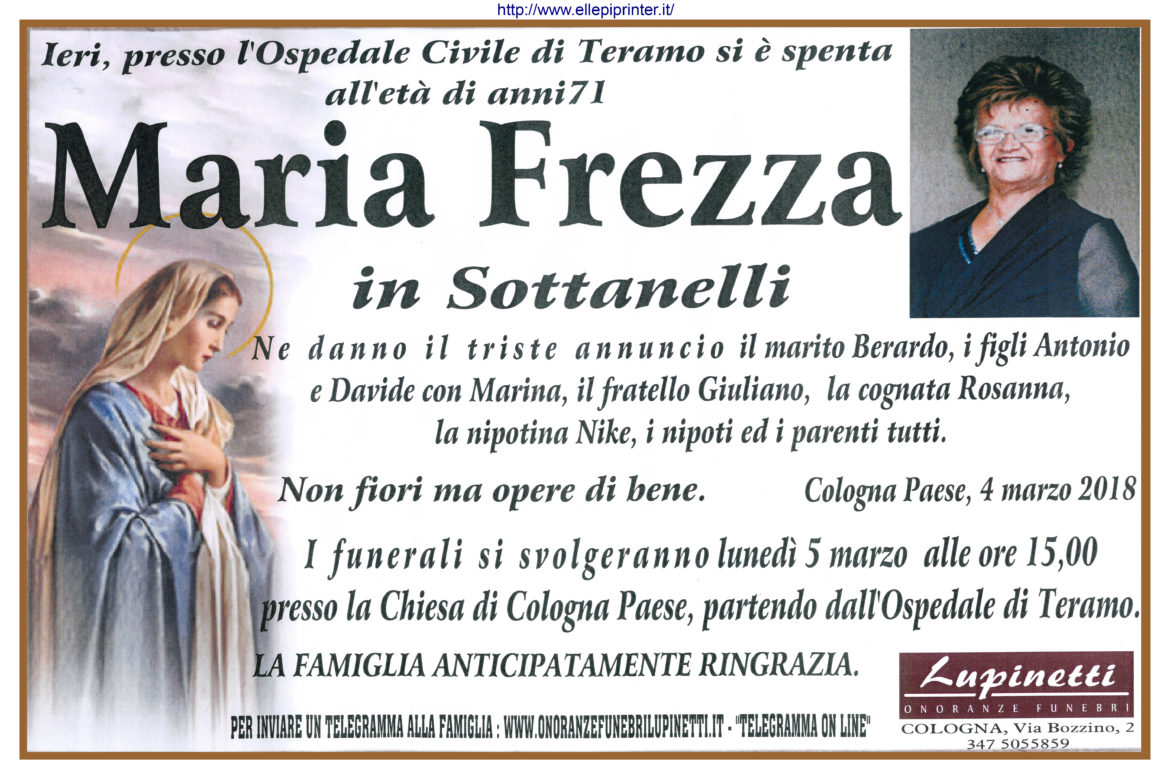 Maria Frezza - Onoranze funebri Cerasi